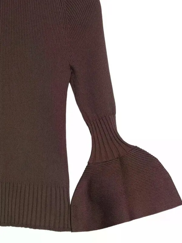 GENNY Ribbed Bell-sleeve Sweater