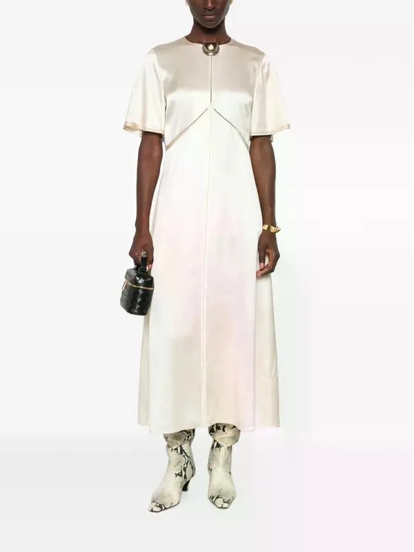 JOSEPH Faggoting-trimmed Satin Midi Dress