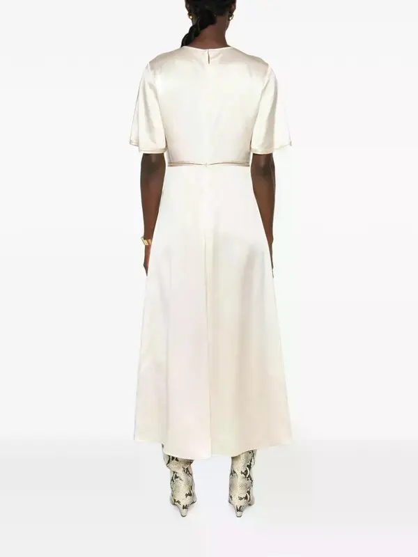 JOSEPH Faggoting-trimmed Satin Midi Dress