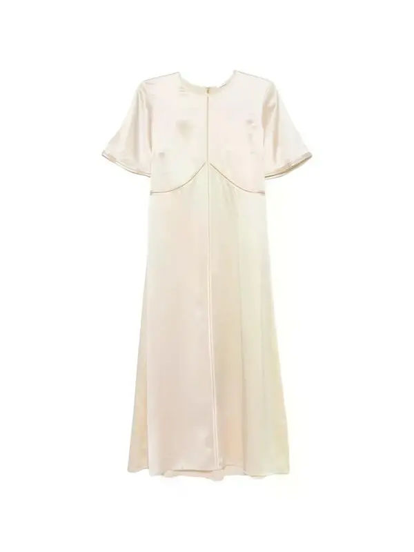 JOSEPH Faggoting-trimmed Satin Midi Dress - Neutrals