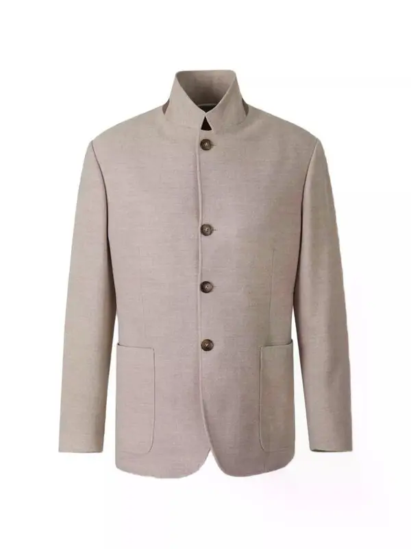 Canali High-neck Patch-pocket Jacket