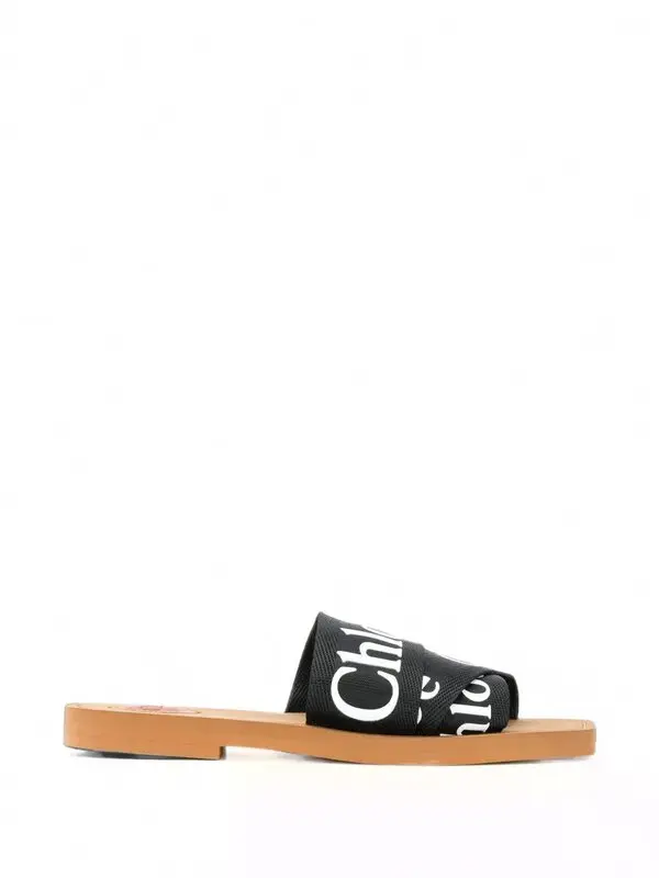 Chloé Woody Crossover Sandals - Black
