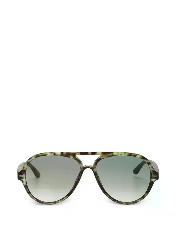 OKKIA Tortoiseshell-effect Pilot-frame Sunglasses