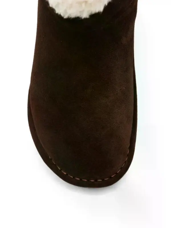 Miu Miu Shearling-trim Logo-embossed Boots