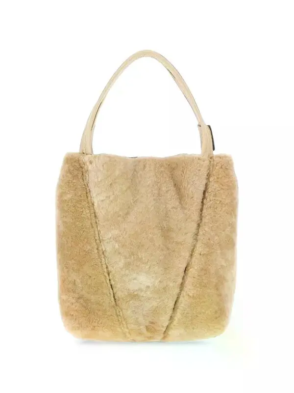 Chloé Small Spin Shearling Tote Bag - Neutrals
