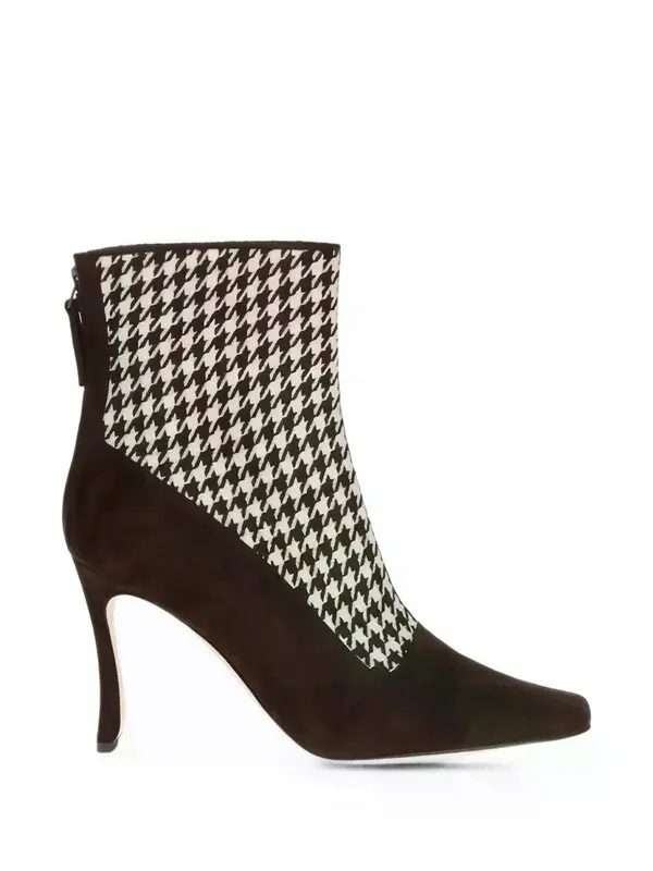 Manolo Blahnik Gosta Houndstooth Ankle Boots