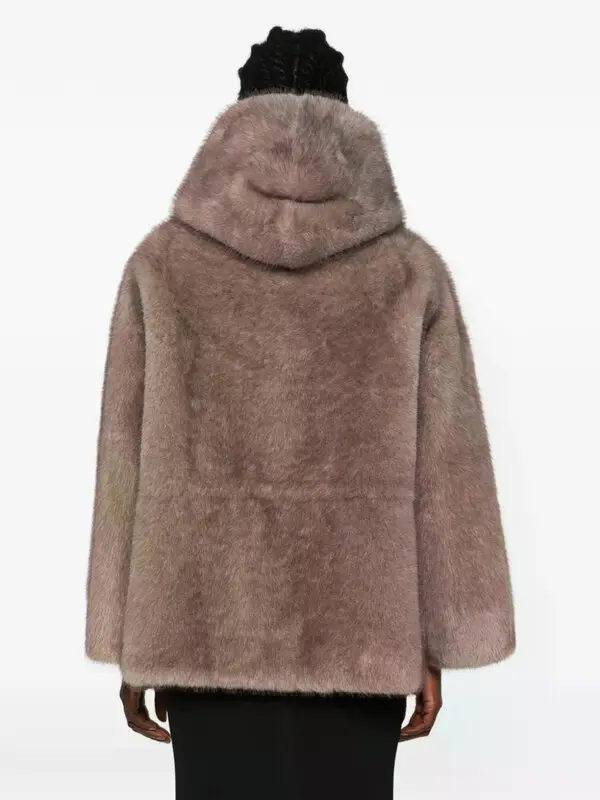 CENERE GB Hooded Faux-fur Coat