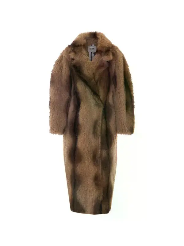 SWORD 6644 Faux-fur Double-breasted Coat
