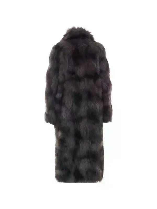 SWORD 6644 Shearling-texture Notch-lapel Coat