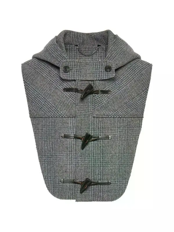 MAISON MARGIELA Check-pattern Toggle-fastening Scarf