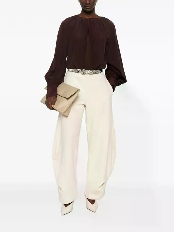JOSEPH Gathered Long-sleeve Blouse - Red