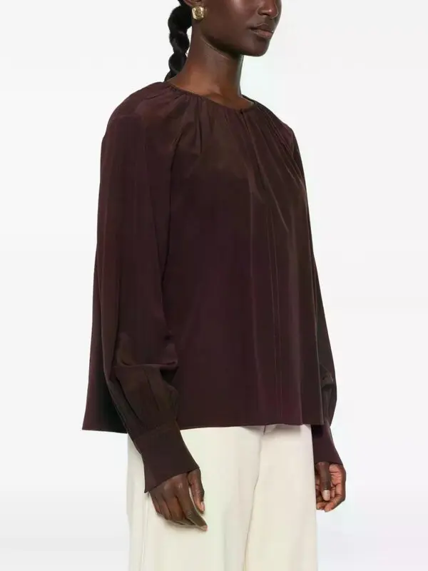 JOSEPH Gathered Long-sleeve Blouse - Red