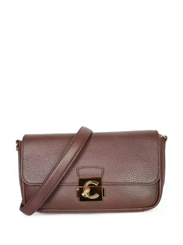 COCCINELLE Medium C-me Lock Logo-plaque Pebbled Shoulder Bag - Red