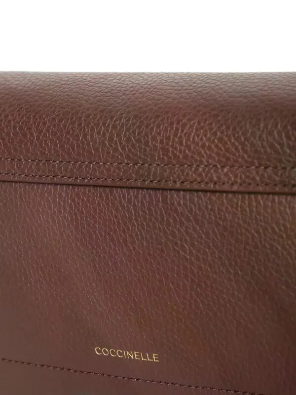 COCCINELLE Medium C-me Lock Logo-plaque Pebbled Shoulder Bag