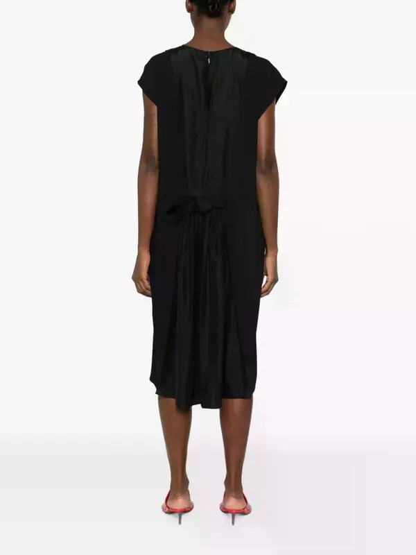 LANVIN Bow-detail Pleated Midi Dress