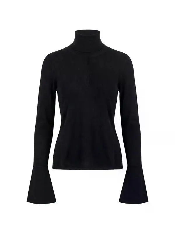 Brandon Maxwell Dawson Flared-sleeve Sweater - Black
