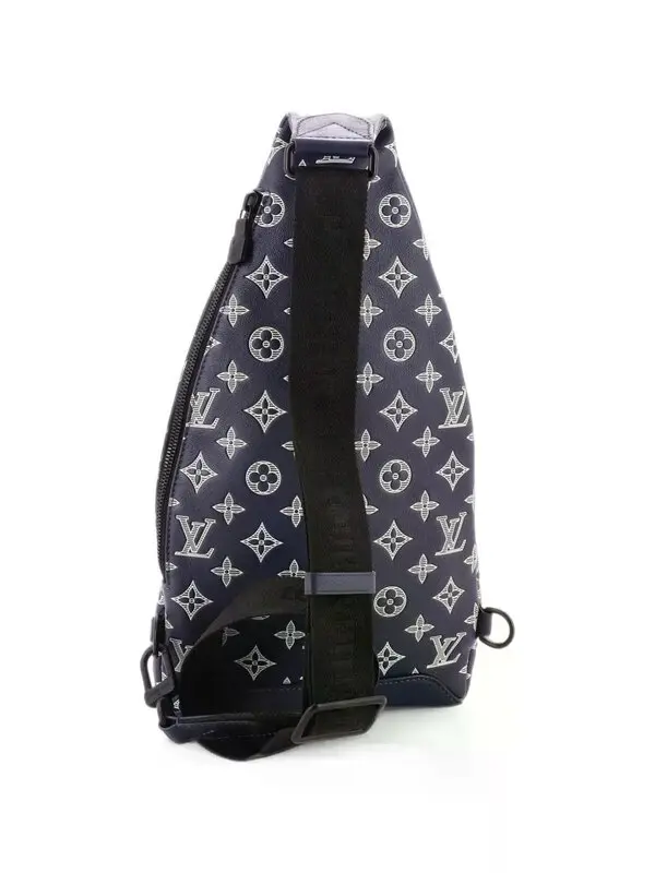 LOUIS VUITTON Duo Sling Bag Monogram Shadow Leather Crossbody Bag