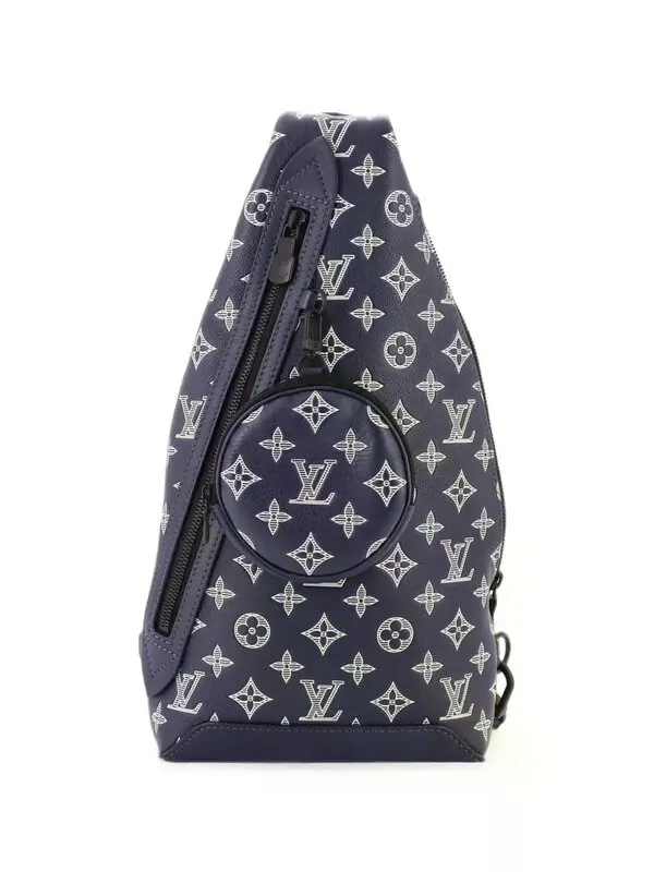 LOUIS VUITTON Duo Sling Bag Monogram Shadow Leather Crossbody Bag