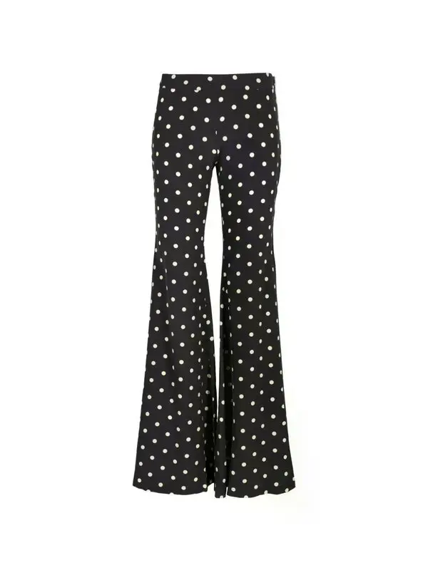 FRANCOISE PINTON - PARIS Polka-dot Flared Trousers