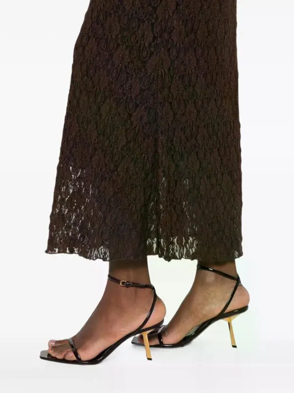 Imperial Lace-knit Long-sleeve Maxi Dress