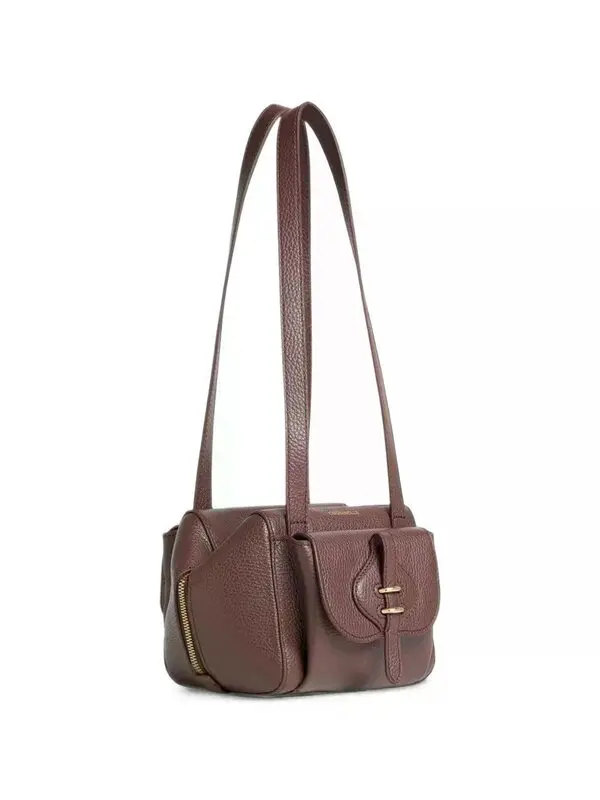 COCCINELLE Mavery Pocket Grained Leather Shoulder Bag - Brown