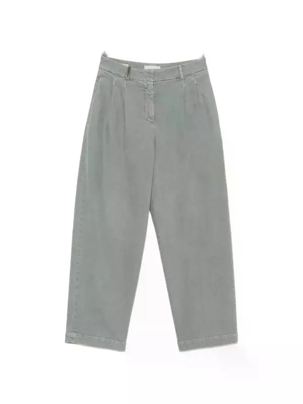 Peserico Pleated Straight-leg Jeans - Grey