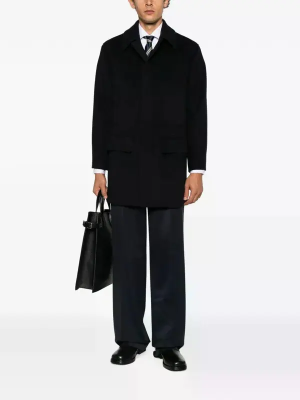 LARDINI Peggy Concealed-front Virgin Wool Coat