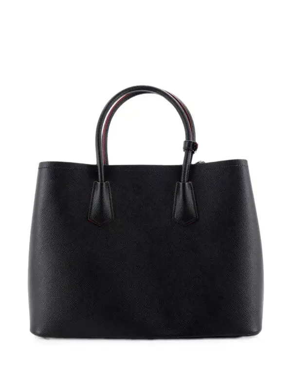 Prada Cuir Double Saffiano Leather Medium Tote Bag - Black