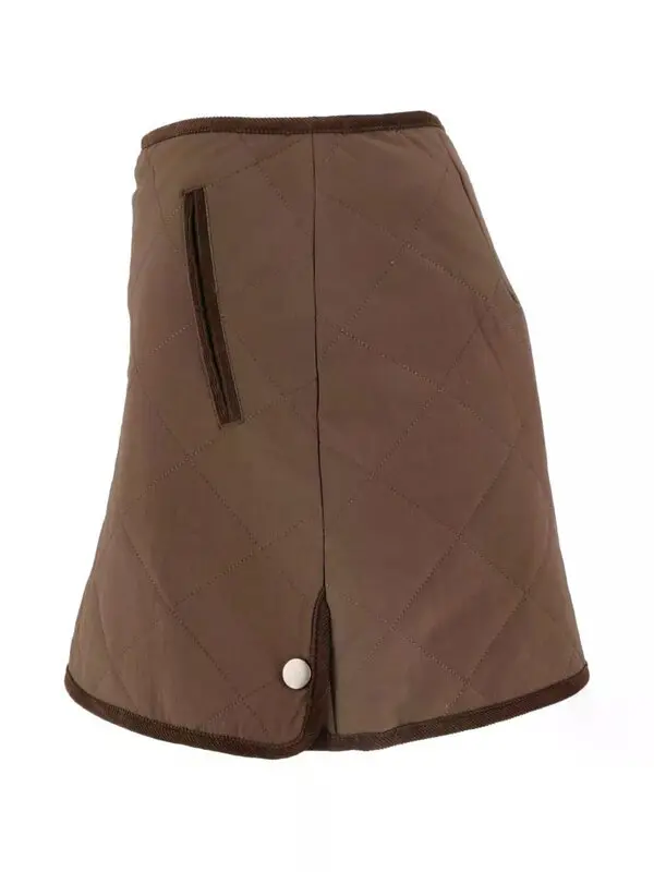 ELEH Quilted Corduroy-trim Mini Skirt