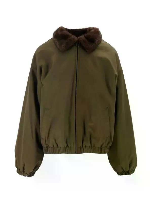 ELEH Fur-trim Collar Bomber Jacket