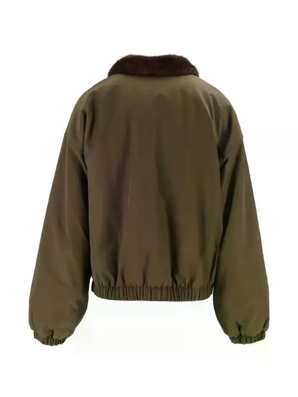 ELEH Fur-trim Collar Bomber Jacket