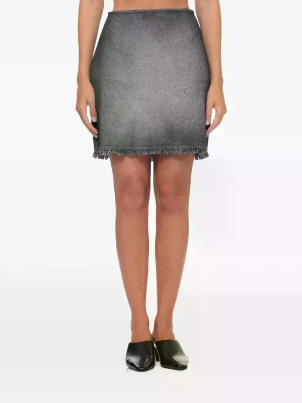 Avant Toi Fringed Herringbone Mini Skirt