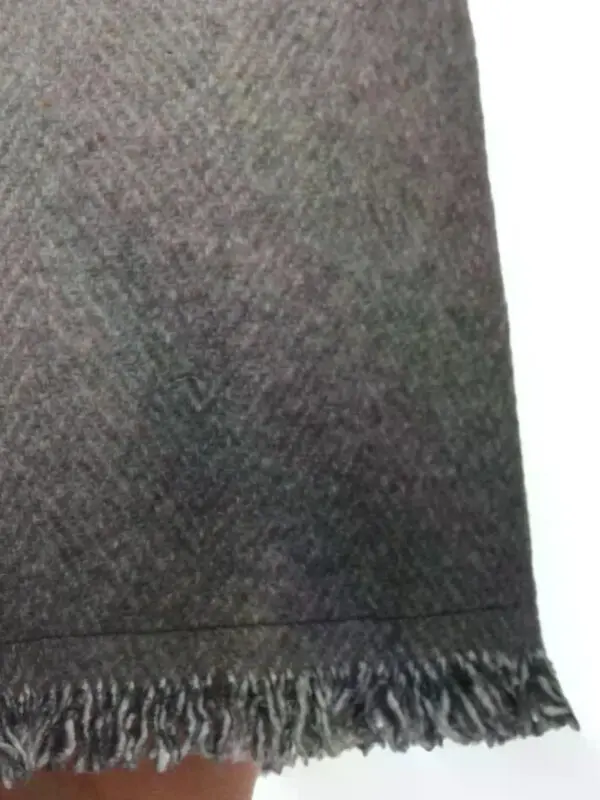 Avant Toi Fringed Herringbone Mini Skirt