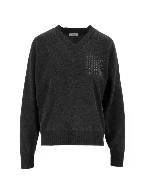 Peserico Beaded V-neck Sweater