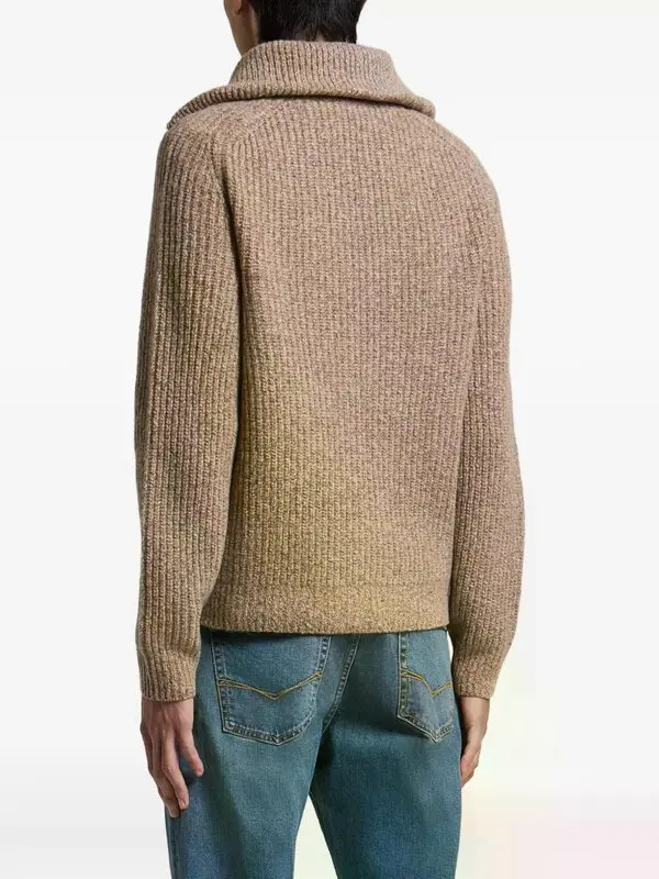 Peserico Ribbed-knit Zip-up Cardigan