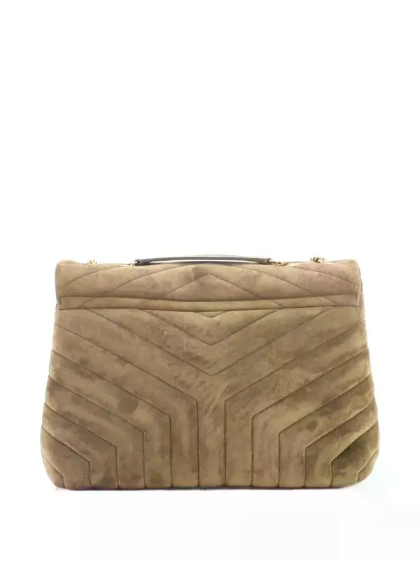 Saint Laurent Loulou Matelasse Chevron Suede Medium Shoulder Bag