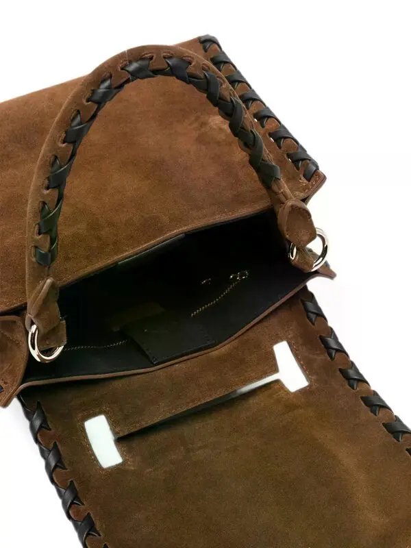 Orciani Braided-trim Suede Shoulder Bag