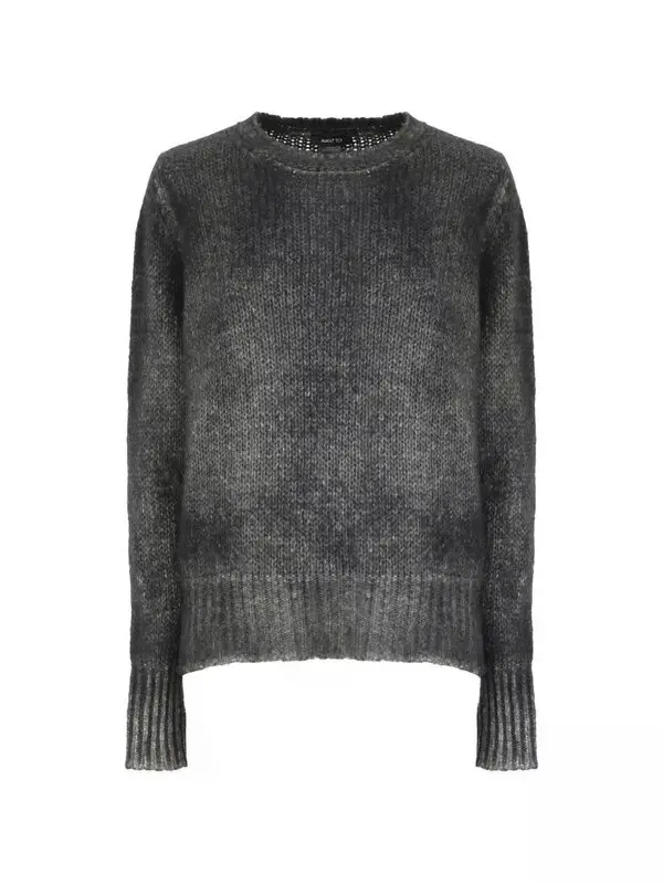 Avant Toi Faded-effect Ribbed-trim Sweater - Black