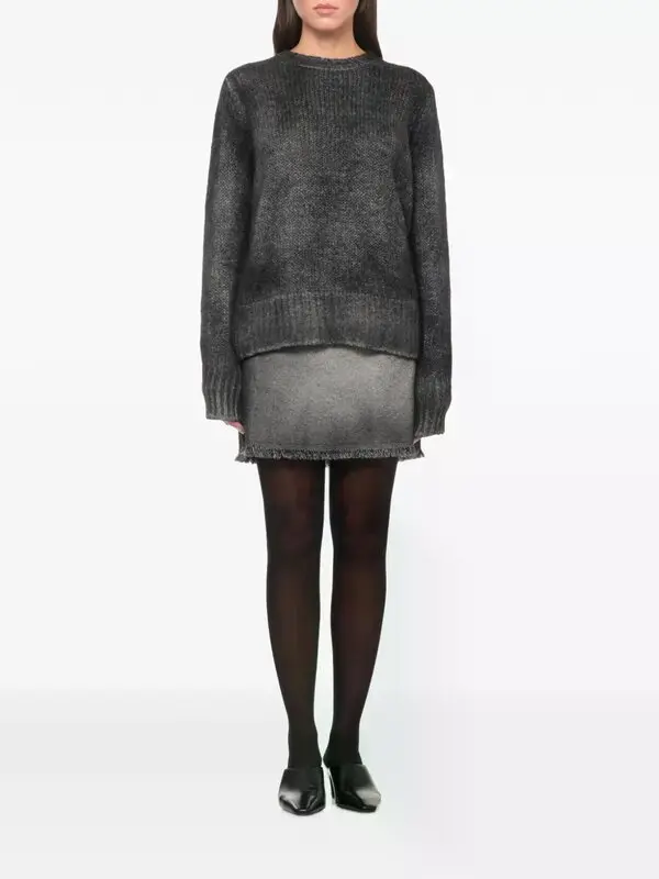 Avant Toi Faded-effect Ribbed-trim Sweater