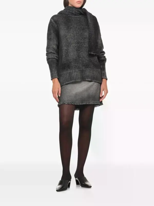 Avant Toi Faded-effect Ribbed-trim Sweater