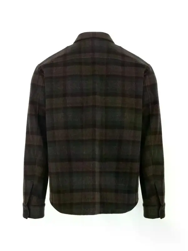 Vince Check-pattern Wool-blend Shirt