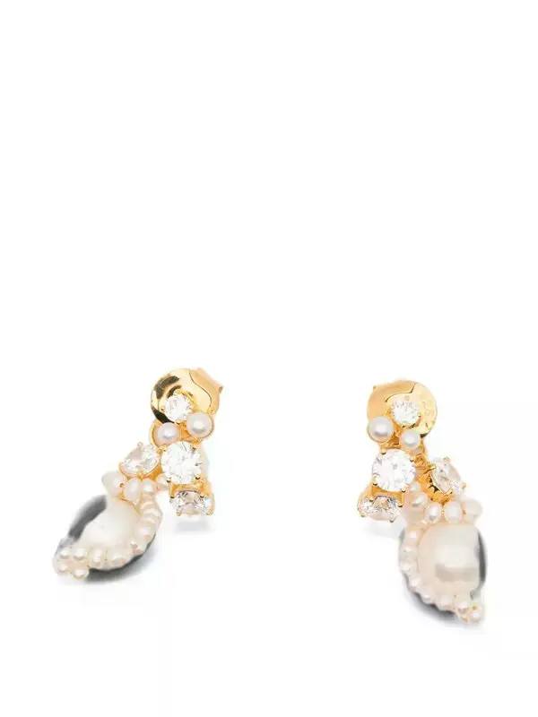 Completedworks Pearl And Zirconia Swirl Earrings