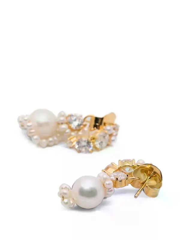 Completedworks Pearl And Zirconia Swirl Earrings