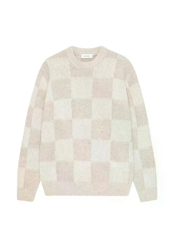 LES DEUX Check-knit Sweater