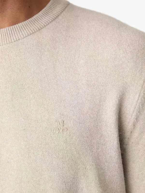 Marc O'polo Logo-embroidered Crew-neck Sweater - Neutrals