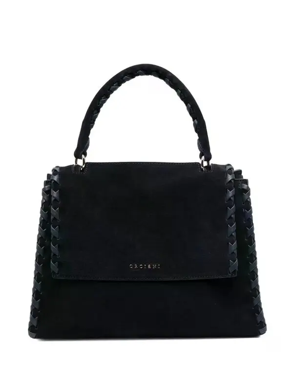 Orciani Braided-trim Suede Tote Bag - Black