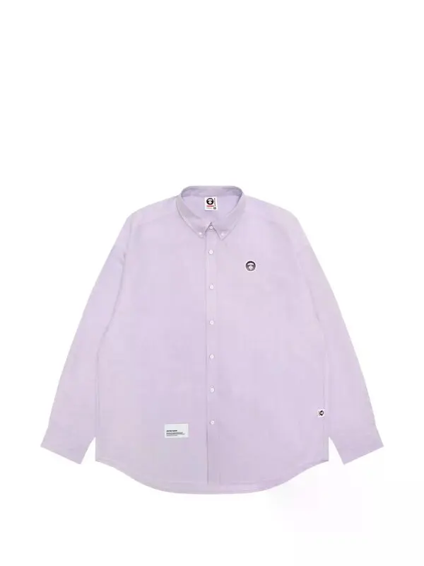 AAPE BY *A BATHING APE Moonface Logo-patch Button-down Shirt - Purple