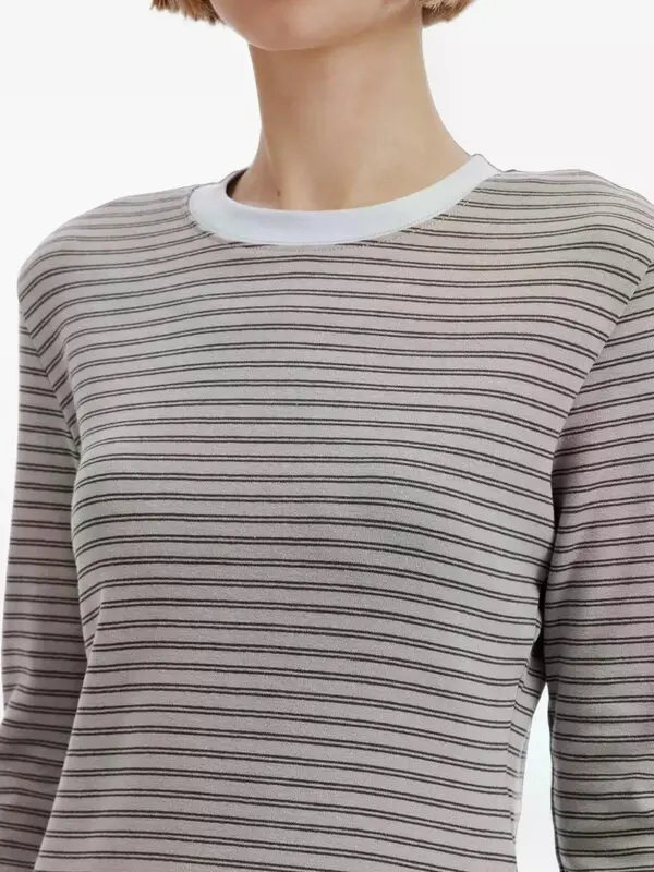 MINI CREAM Striped Layered-effect T-shirt