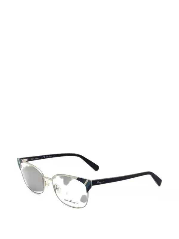 FERRAGAMO Geometric-frame Glasses - Blue