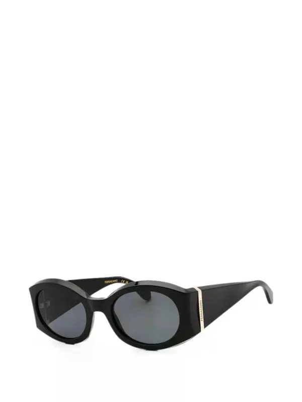 FERRAGAMO Oval-frame Sunglasses - Black